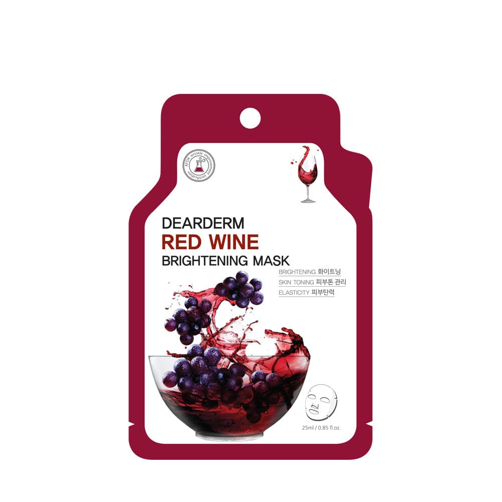 DEARDERM White Sheet Face Masks - Red Wine – EVECARE.COM